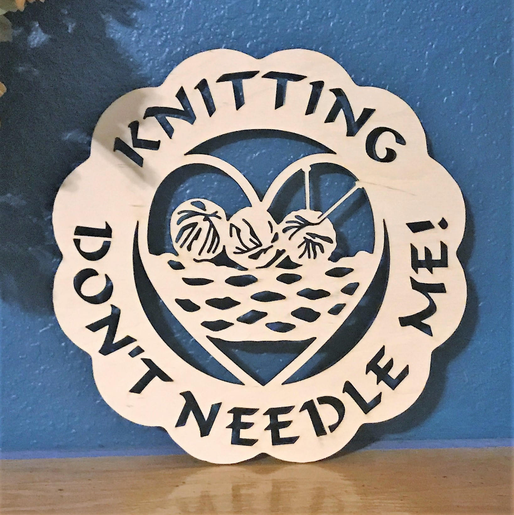 Wooden Monogram Knitting Sign Wall Hanging Door Hanging | Etsy