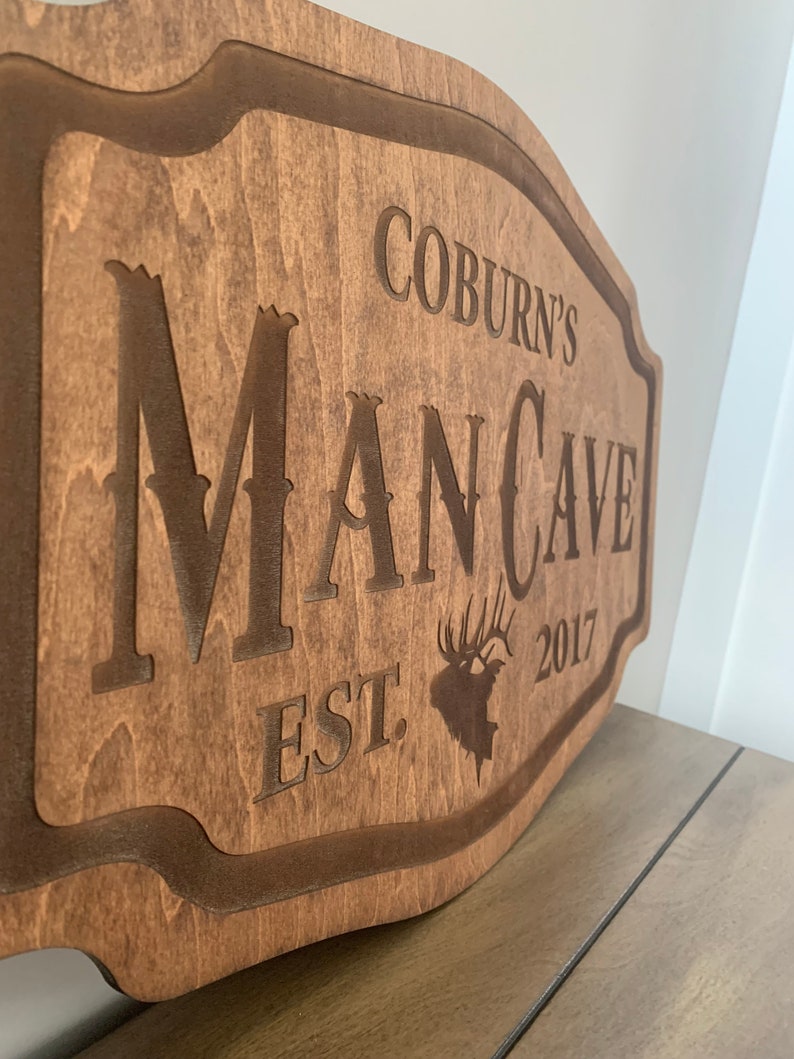 Personalized Man Cave Sign Wooden Engraved Man Cave Sign - Etsy