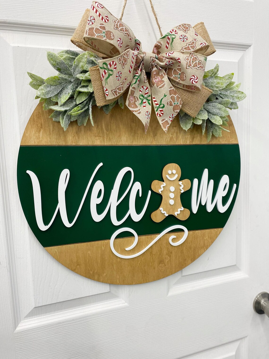 Gingerbread Door Hanger | Gingerbread Decor| Christmas Wreath | Front ...