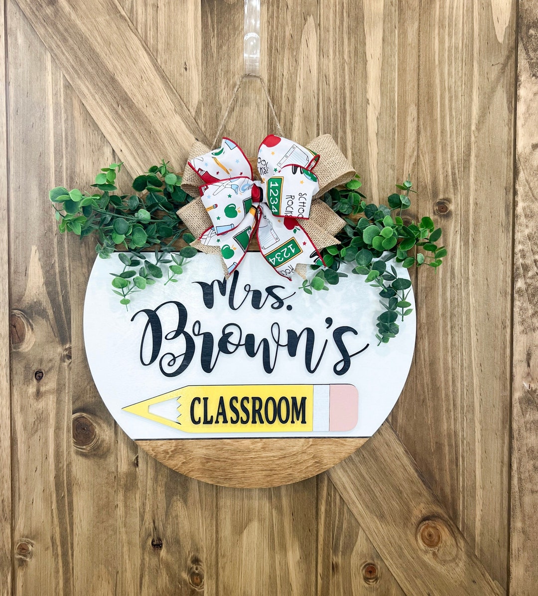 Teacher Door Hanger |teacher Name |classroom Sign | Teacher Gift| Door ...