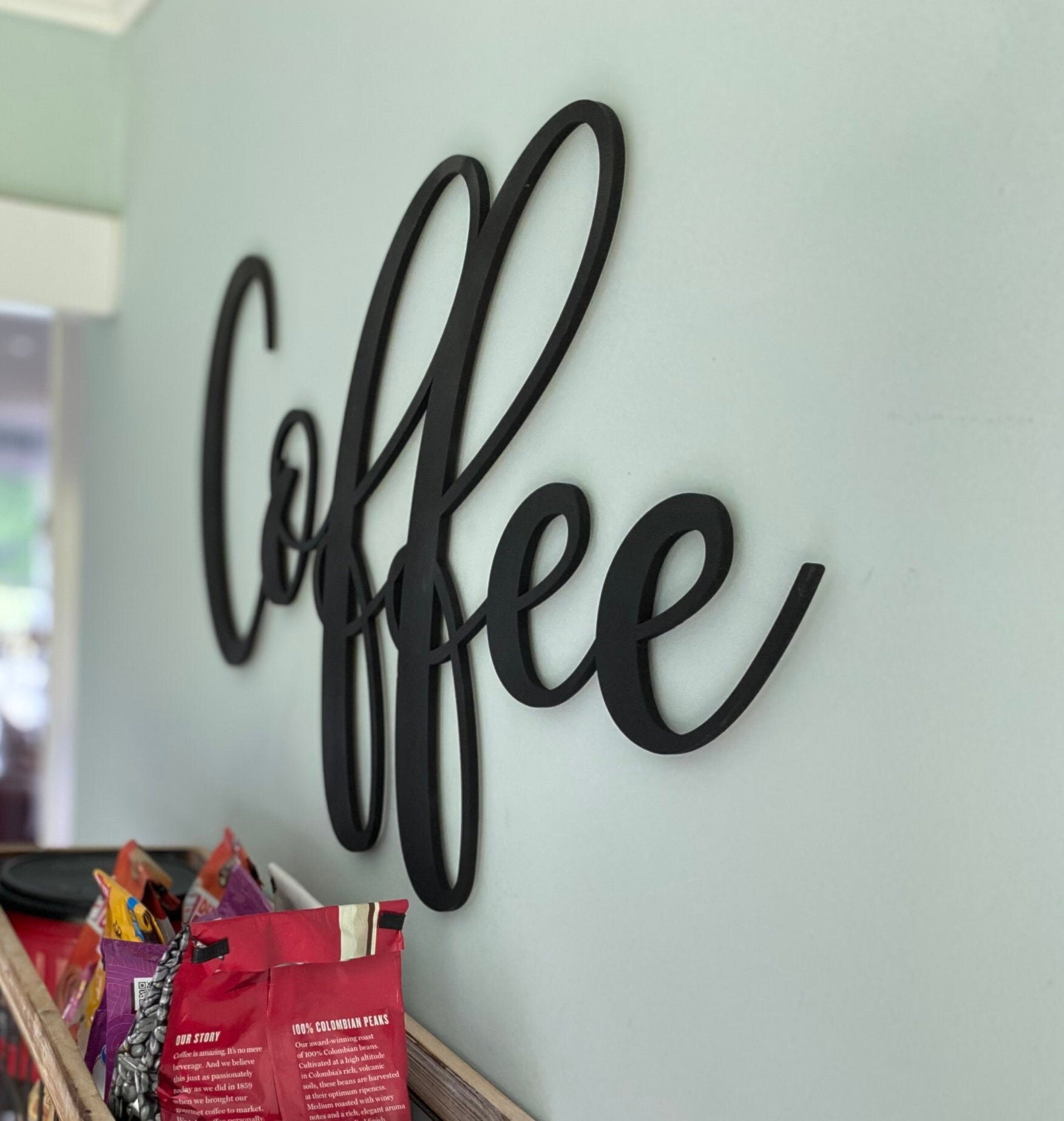 Wooden Laser Cut Coffee Sign | Coffee Sign | Wood Words | Coffee | Wood ...