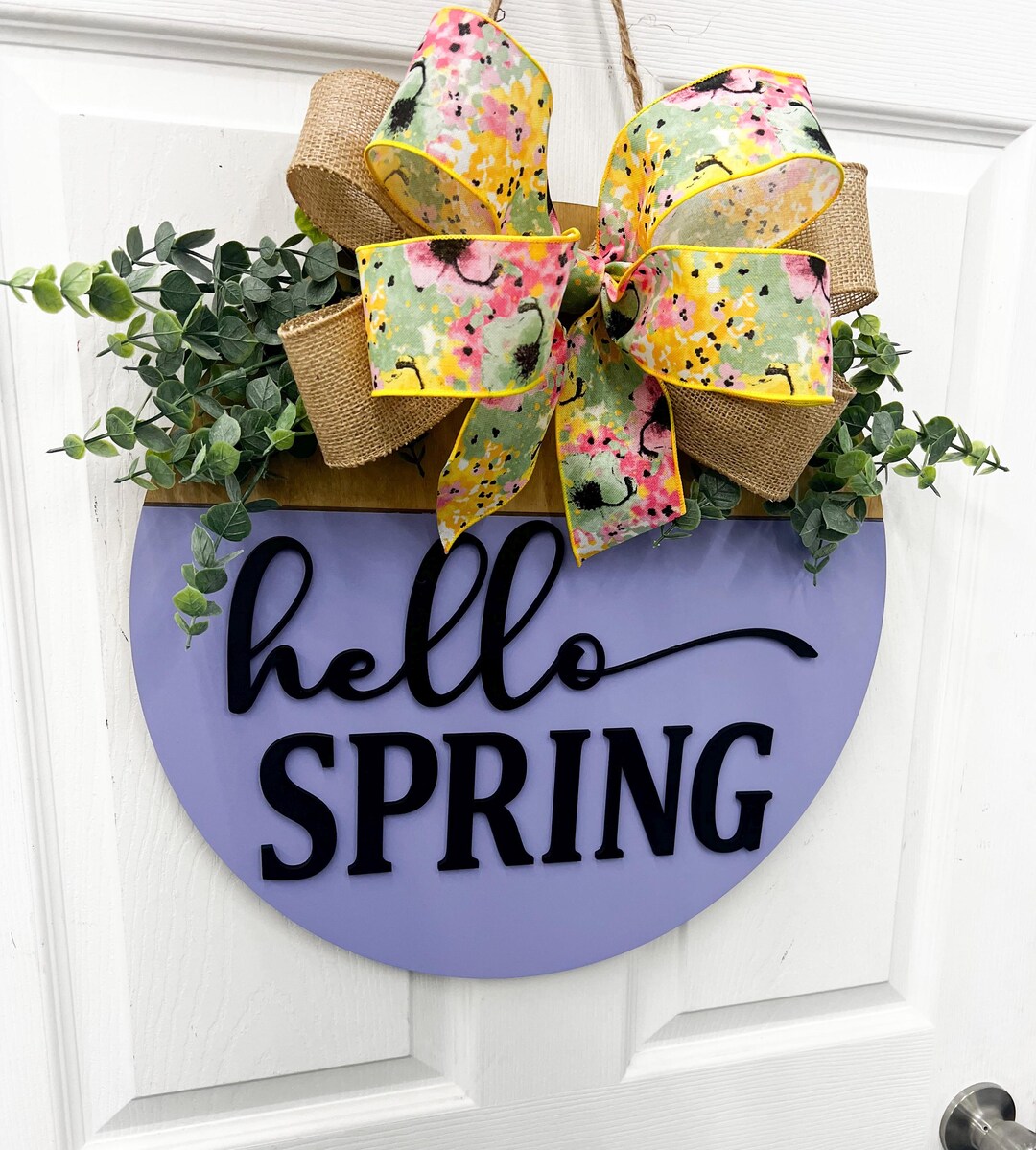 Hello Spring Wreath | Hello Spring Door Hanger| Personalized | Easter ...