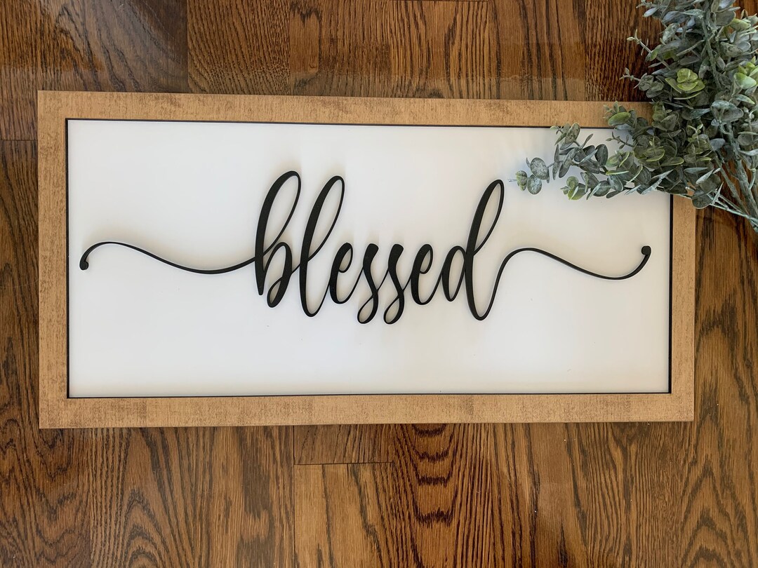 Blessed Wall Sign | Bedroom Wall Decor | Living Room Signs | Home Decor ...