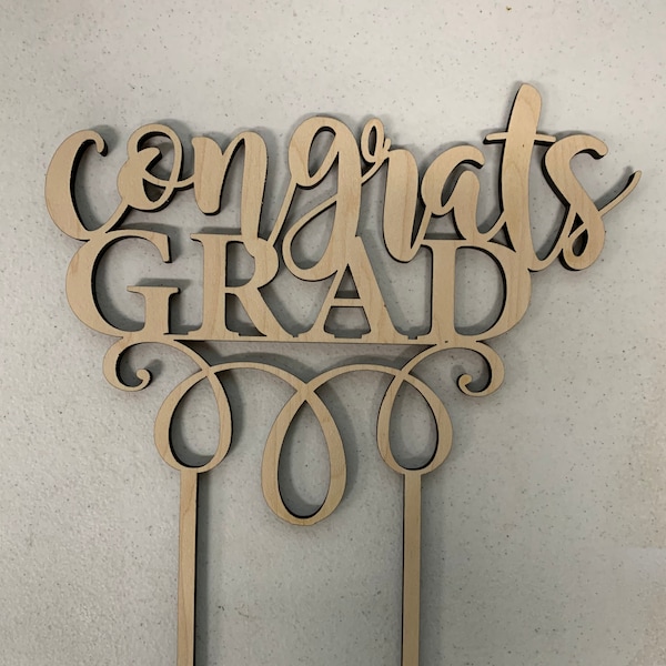 Wood Graduation Cake Topper - Etsy