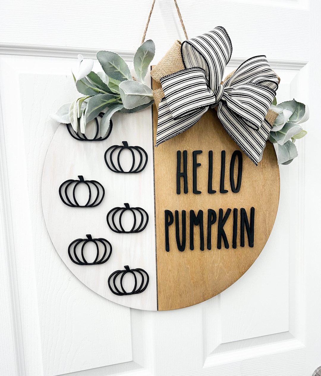 Hello Pumpkin Door Hanger|fall Door Wreath | Personalized | Fall ...
