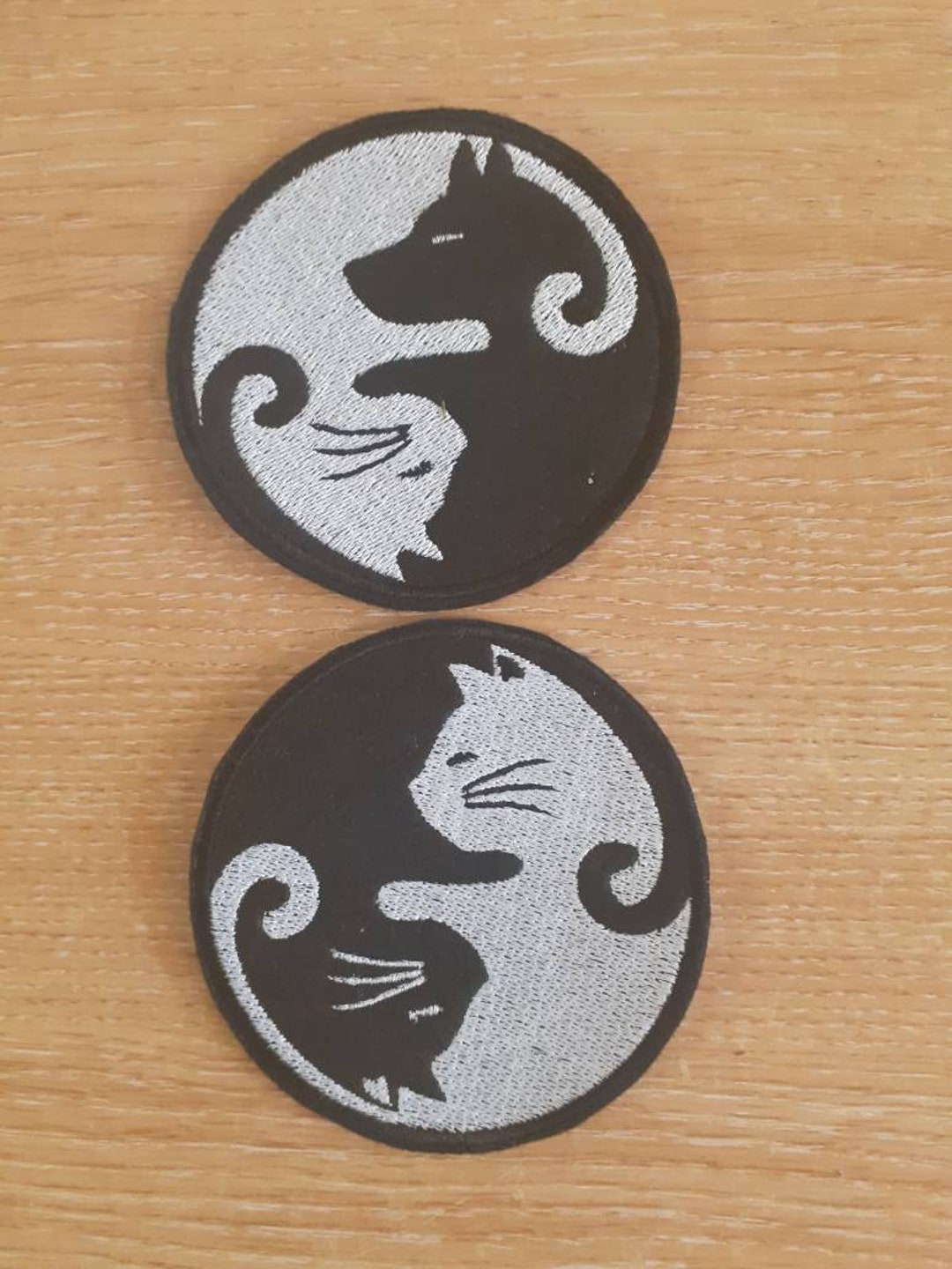 Black and White Cat Dog Iron-on/sew on Patch. Cat Lovers Gift. Clothes ...