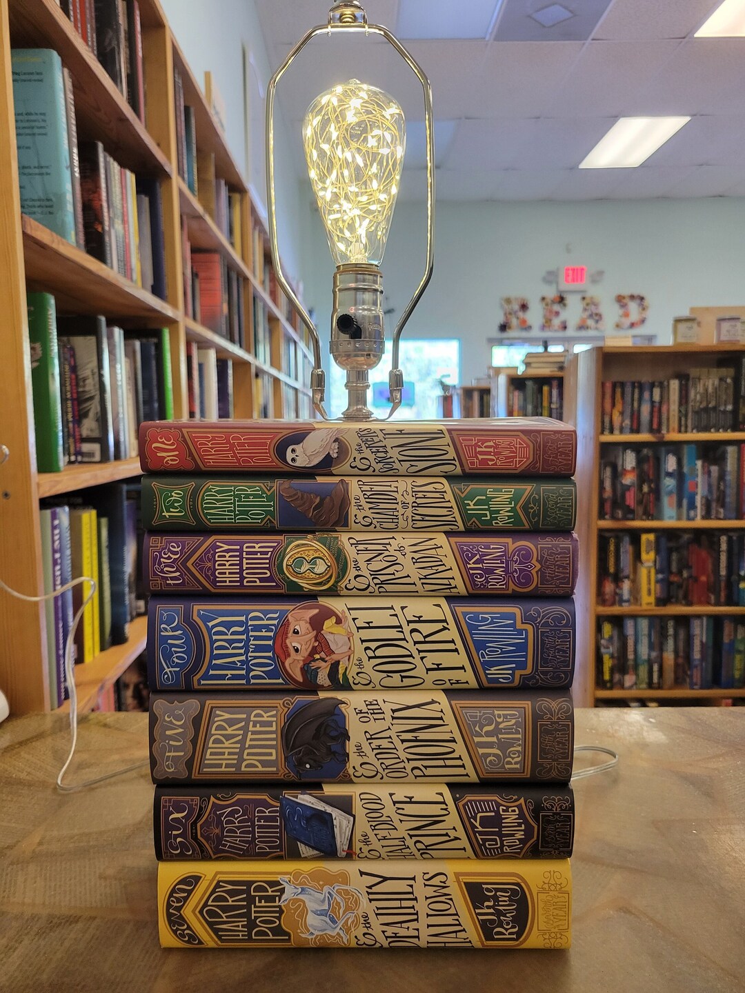 Upcycled Wizard Lamp - Nerdy Ink Covers - Etsy