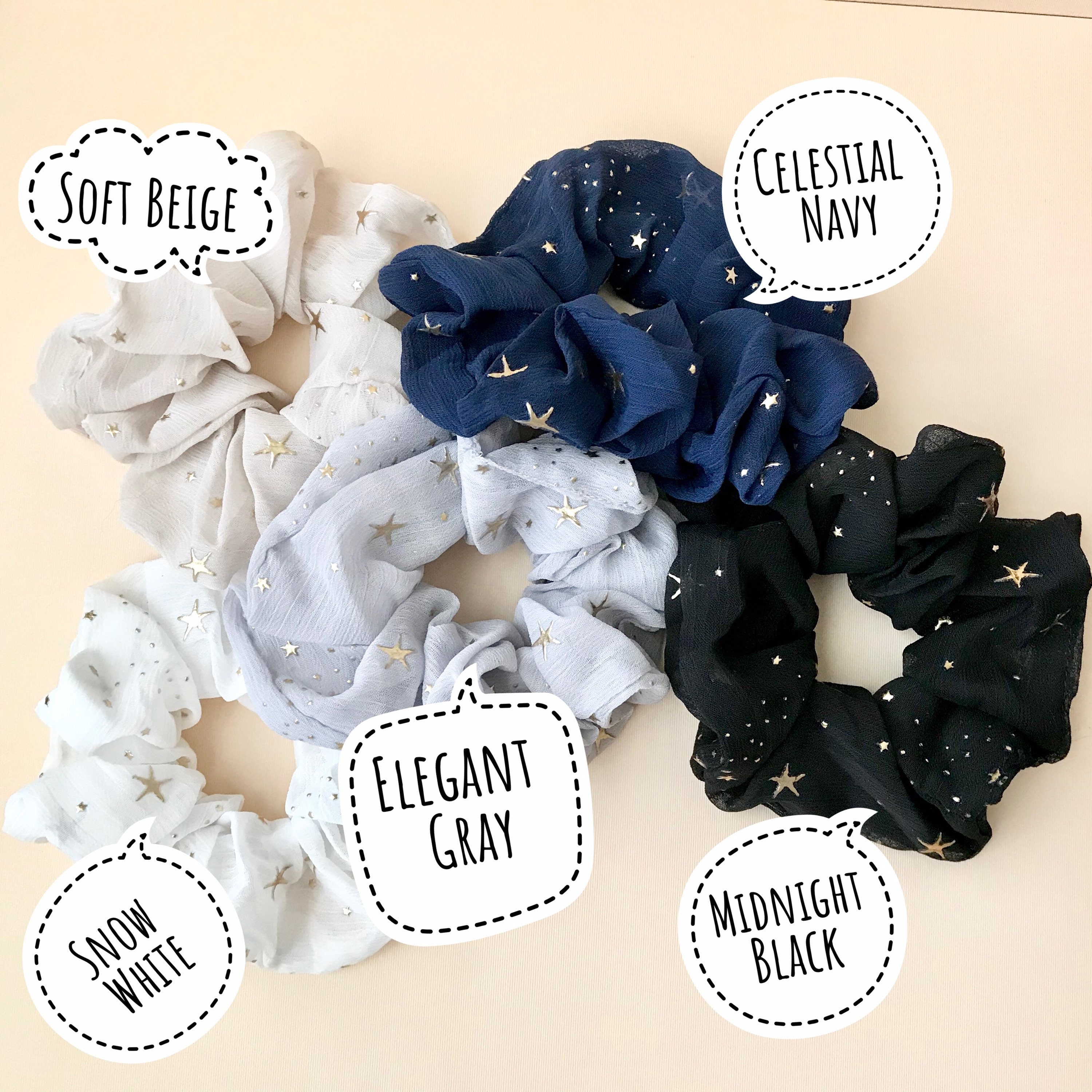 Star Scrunchy Celestial Gold Star Scrunchies Star Hair - Etsy