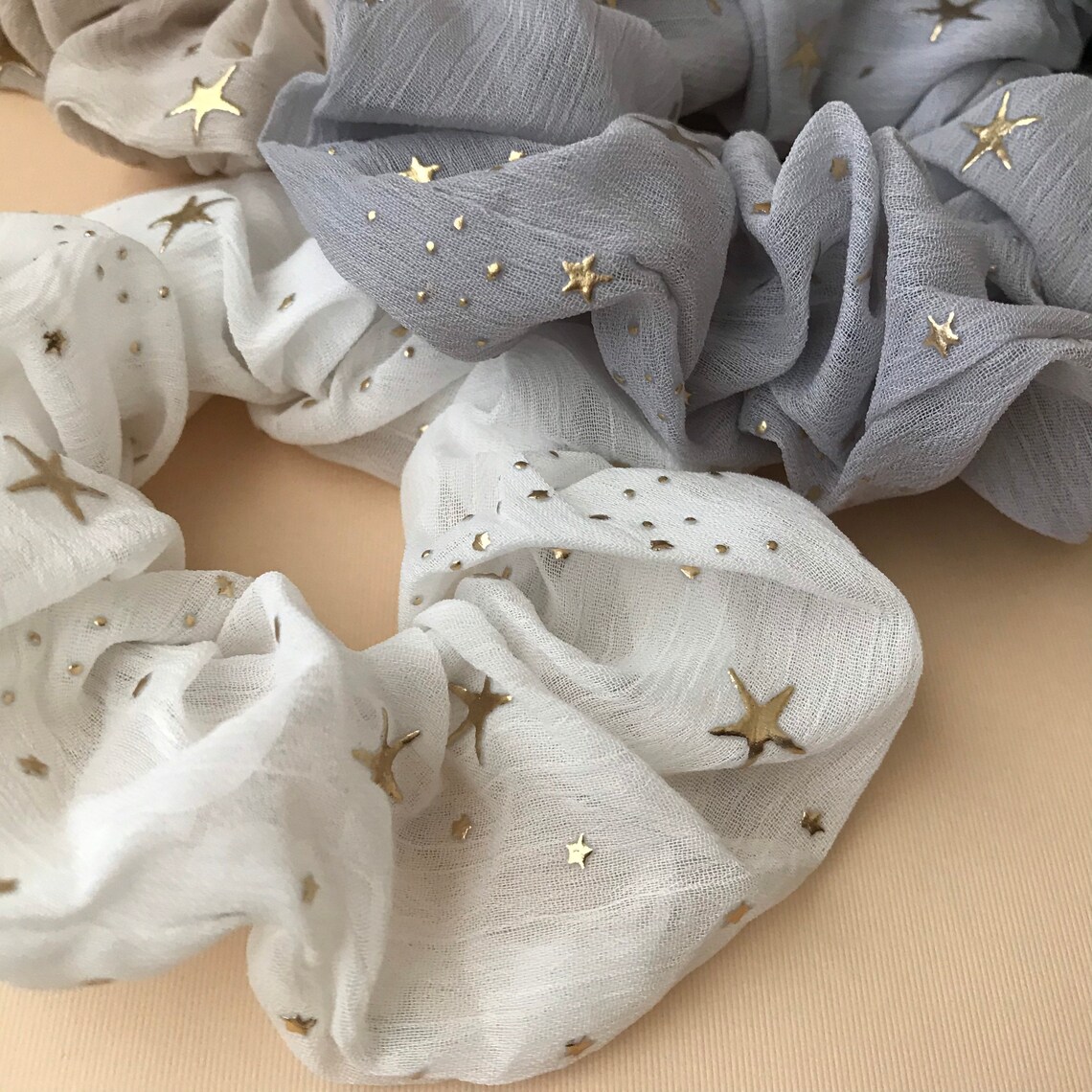 Star Scrunchy Celestial Gold Star Scrunchies Star Hair - Etsy