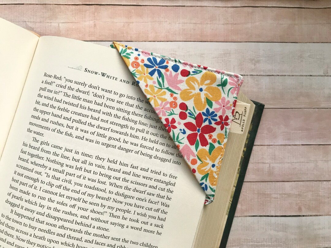 Corner Bookmark, Floral Square Bookmark /retro Bookmark / Back to ...