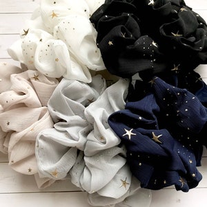 Star Scrunchy, Celestial Gold Star Scrunchies, Star Hair Accessory ...