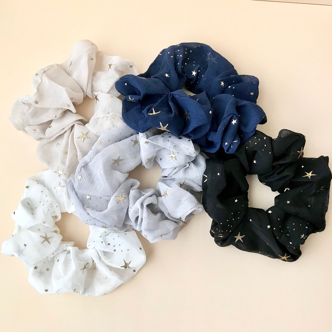 Star Scrunchy Celestial Gold Star Scrunchies Star Hair - Etsy
