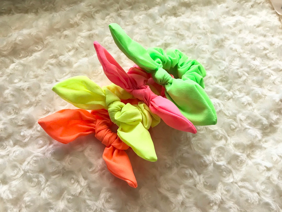 Neon Scrunchies, Neon Yellow Scrunchies, Neon Pink Scunchies, Green ...