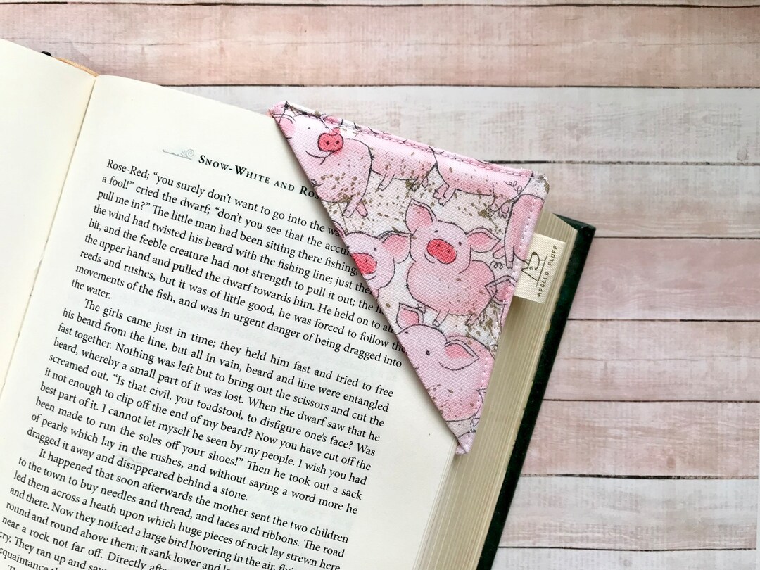Piggies Bookmark, Pink Pigs Corner Bookmark, Puppy Bookmark, Book ...