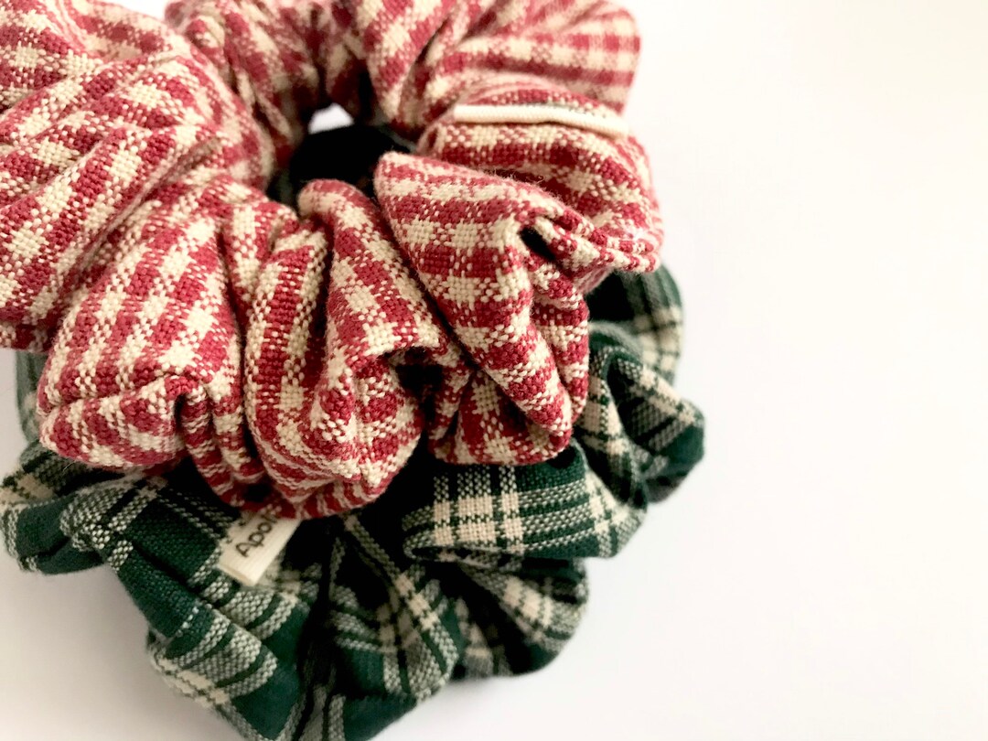 Tartan Plaid Scrunchies, Checkered Scrunchy, Gingham Scrunchies, Red ...