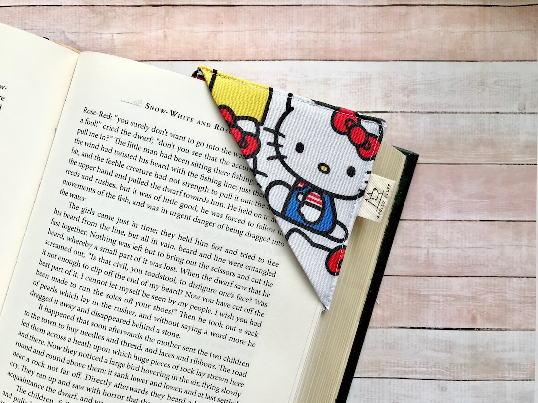 Hello Kitty Bookmark Sanrio Fabric Bookmark Corner Bookmark - Etsy
