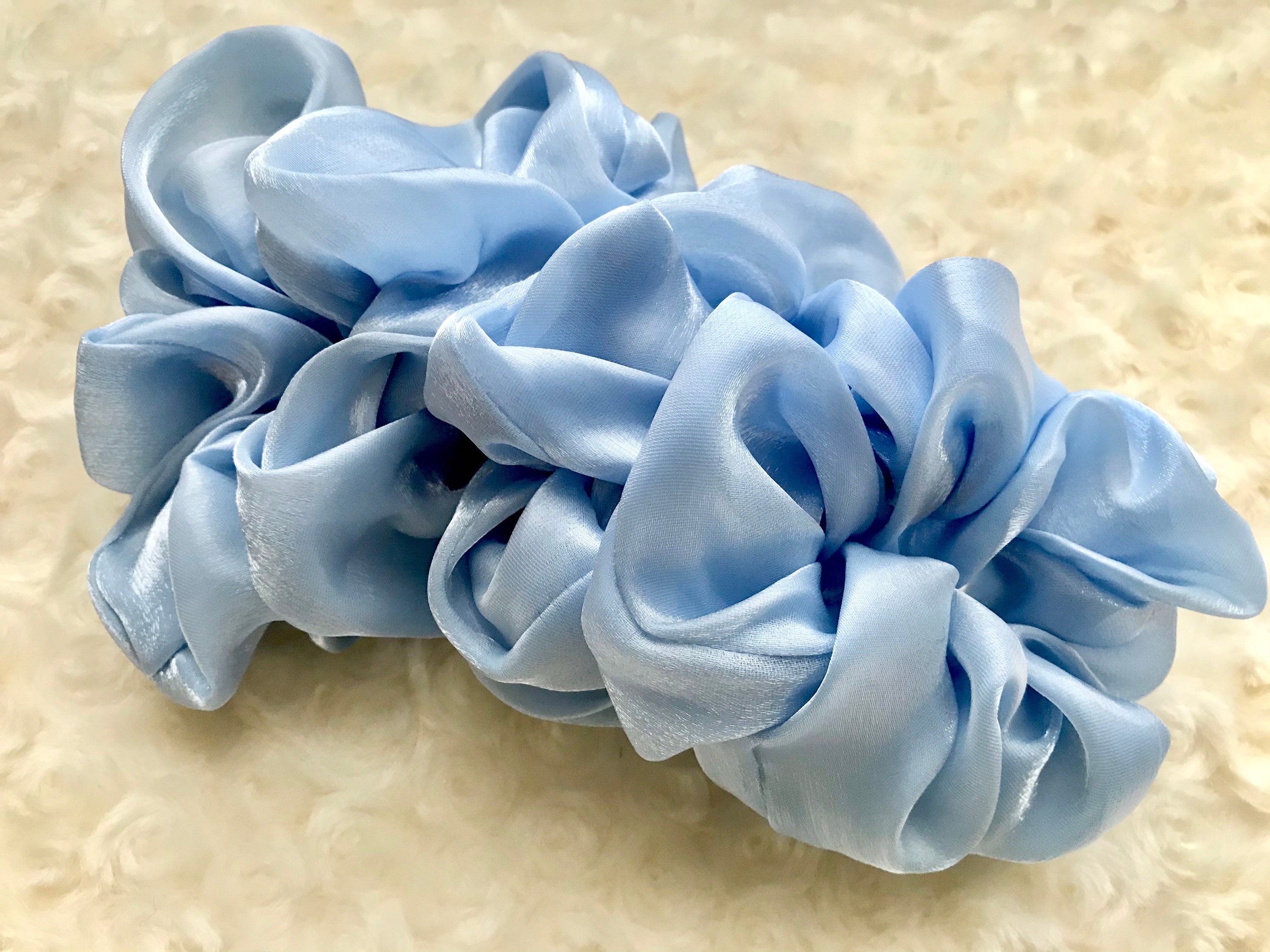 Blue Scrunchy, Organza Scrunchies,large Scrunchies,satin Scrunchies ...