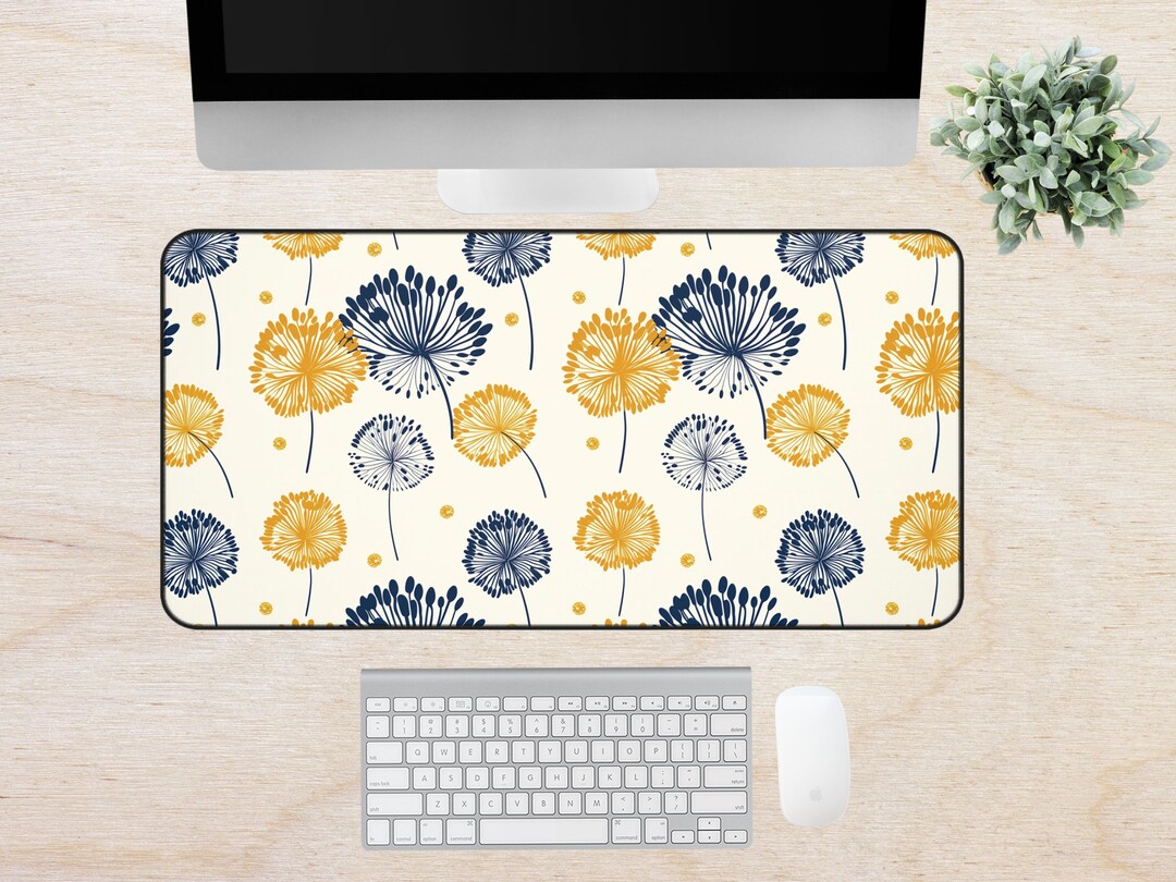 Dandelion Desk Mat | Floral Desk Mat | Computer Desk Mat | Cute Desk ...