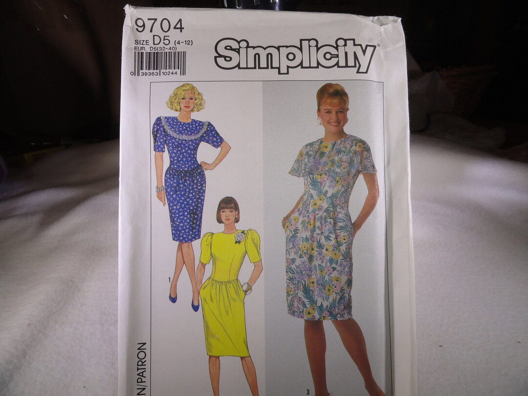 Simplicity Pattern 9704 Misses Dress Sizes 4-12, Free Gift Included - Etsy