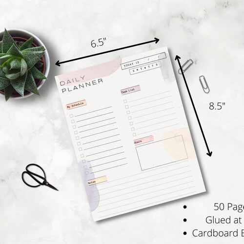 Daily Planner Notepad Stationary Day Planner Hourly - Etsy