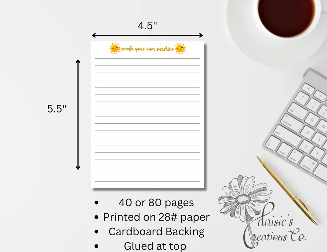 Create Your Own Sunshine Notepad, Sticker Combo - Etsy