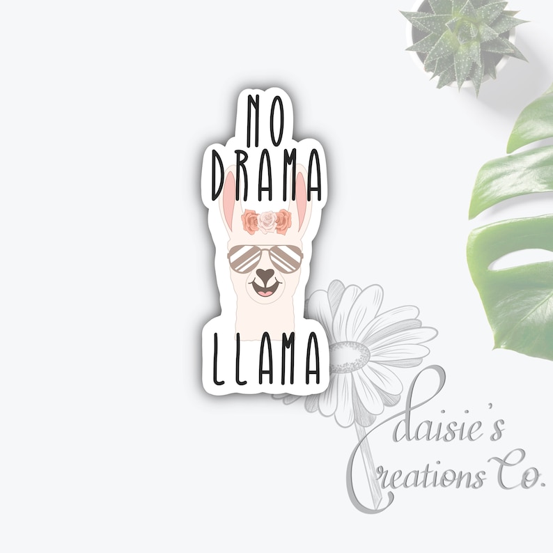 No Drama Llama No Drama Llama Decal Laptop Sticker | Etsy