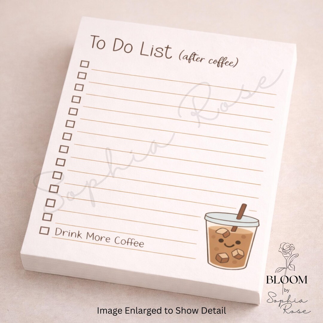 Coffee Lover to Do List Notepad | 5x7 Funny Desk Pad - Etsy