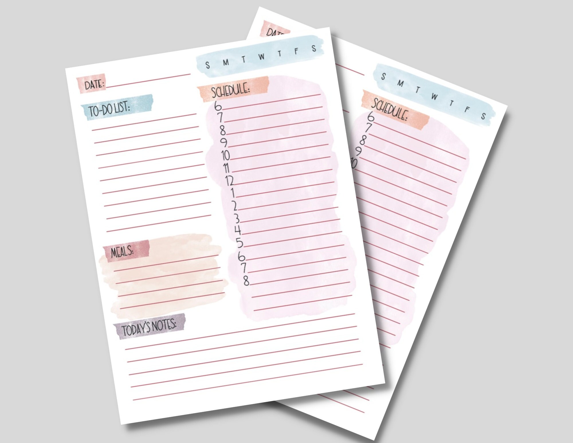 Daily Planner Notepad Stationary Day Planner Hourly - Etsy