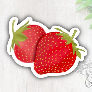 Strawberries Sticker Vinyl Sticker Strawberry Sticker Decal Laptop ...