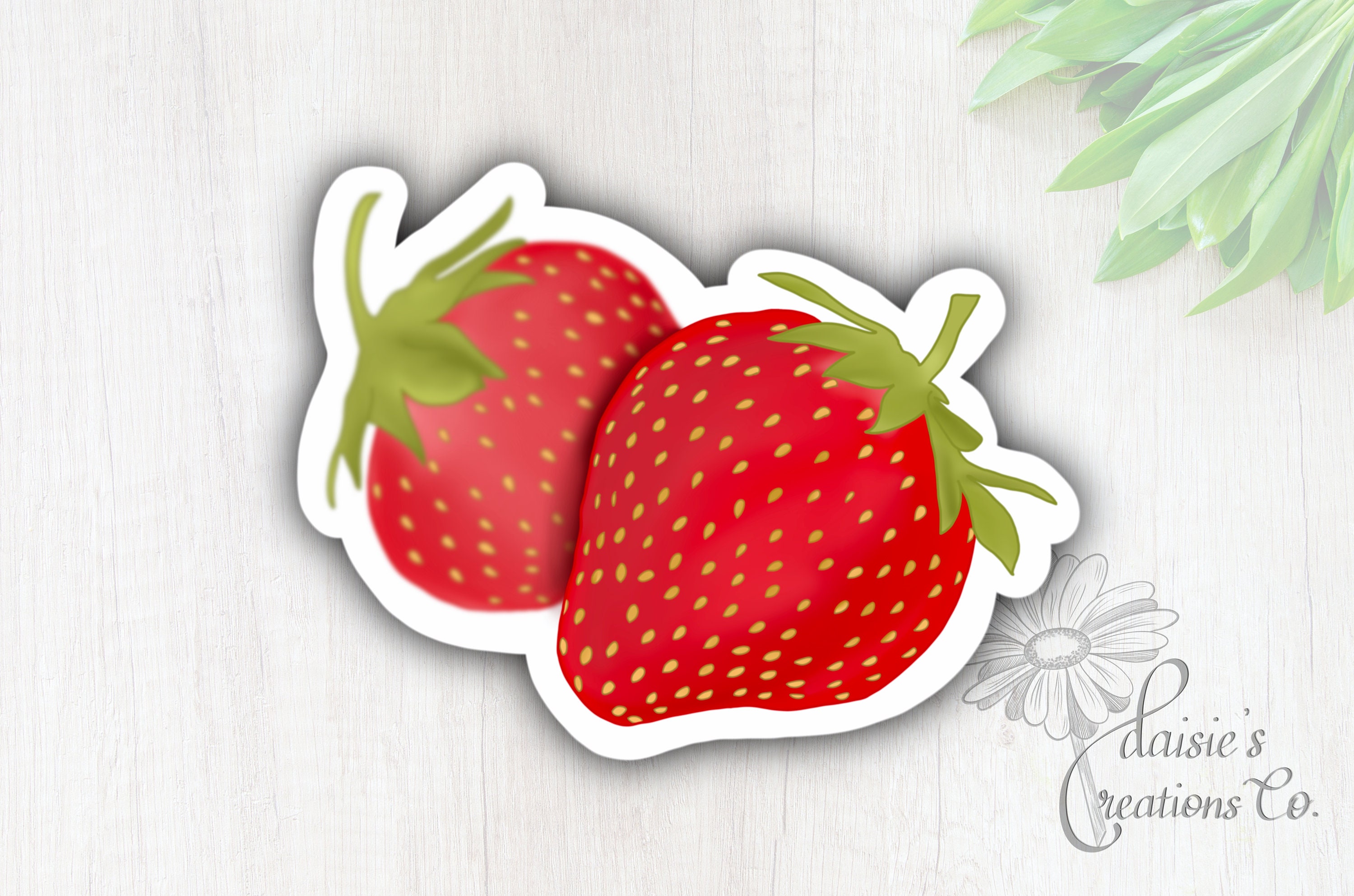Pegatina de fresas / pegatina de vinilo / pegatina de fresa / | Etsy