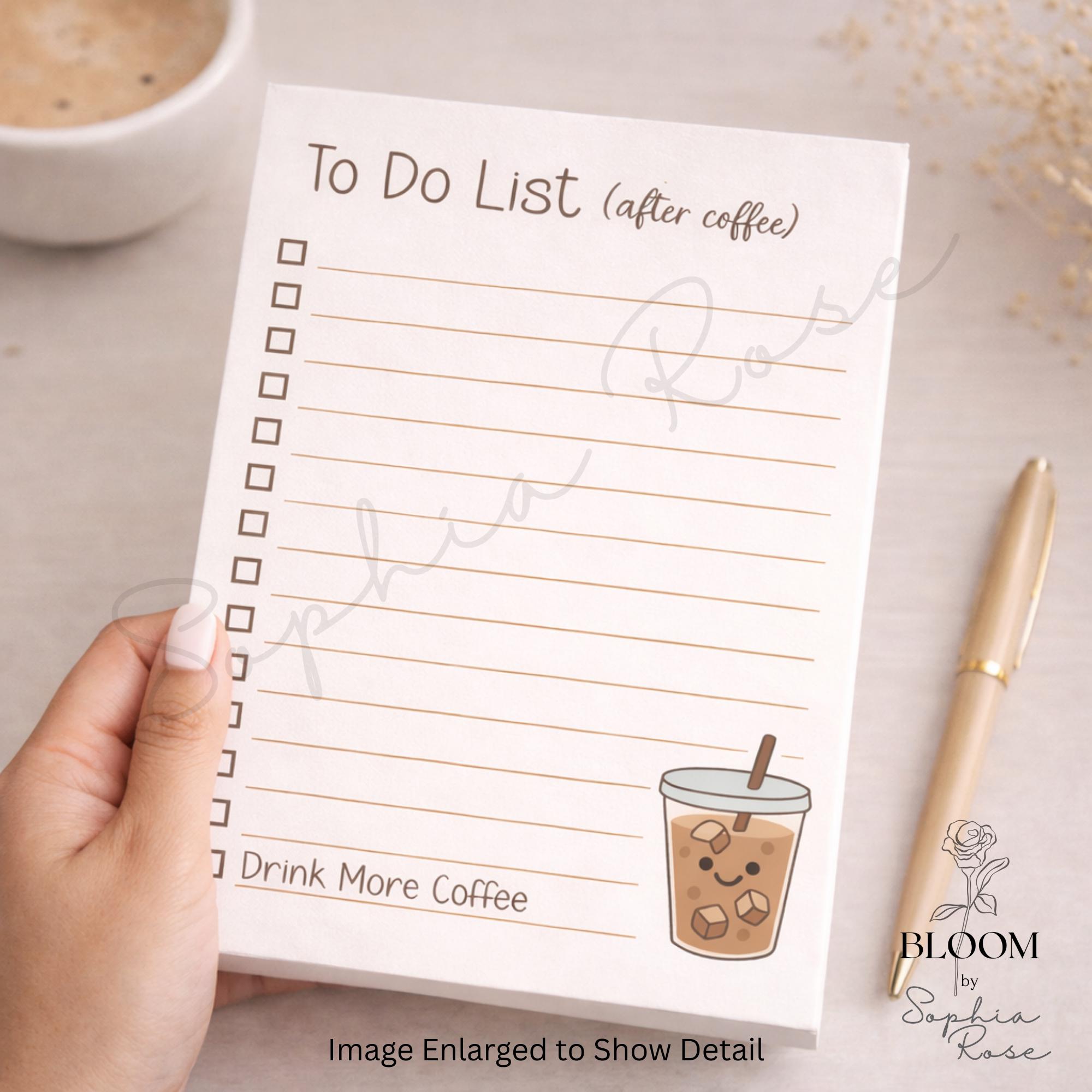Coffee Lover to Do List Notepad | 5x7 Funny Desk Pad - Etsy