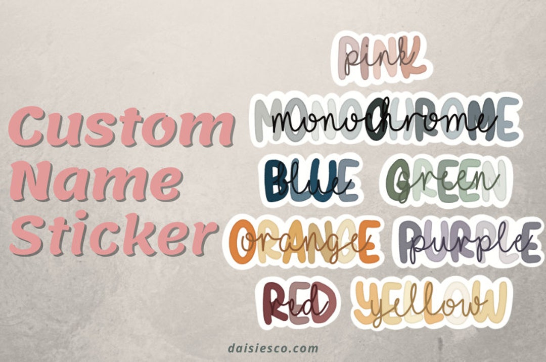 Custom Name Sticker Decal Laptop Sticker Vinyl Sticker Gift Name ...
