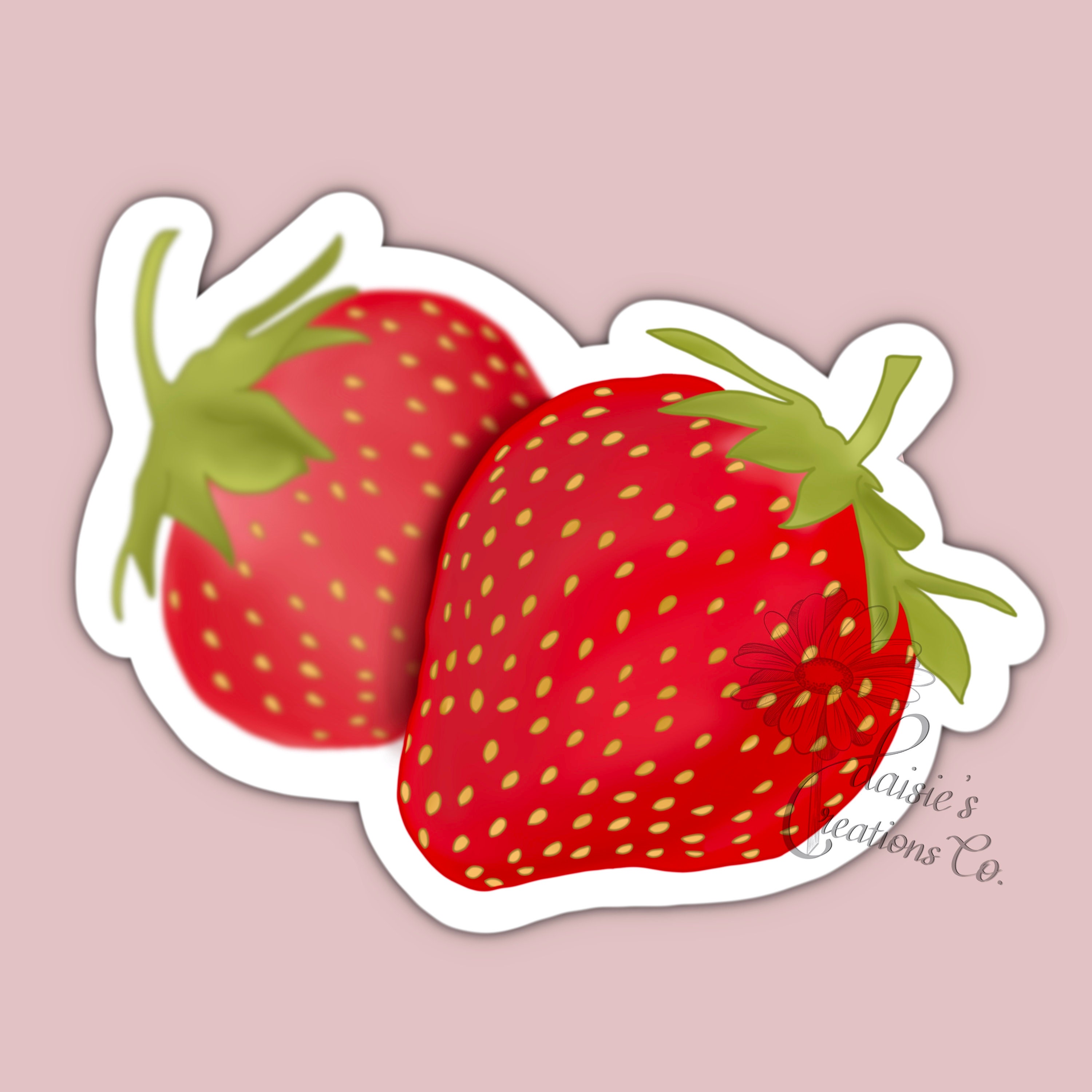Pegatina de fresas / pegatina de vinilo / pegatina de fresa / | Etsy