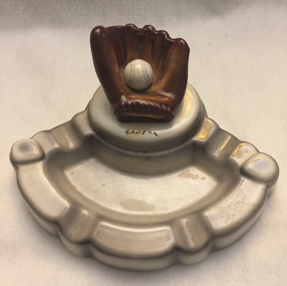 Vintage Ceramic Baseball Ashtray/trinket Dish - Etsy