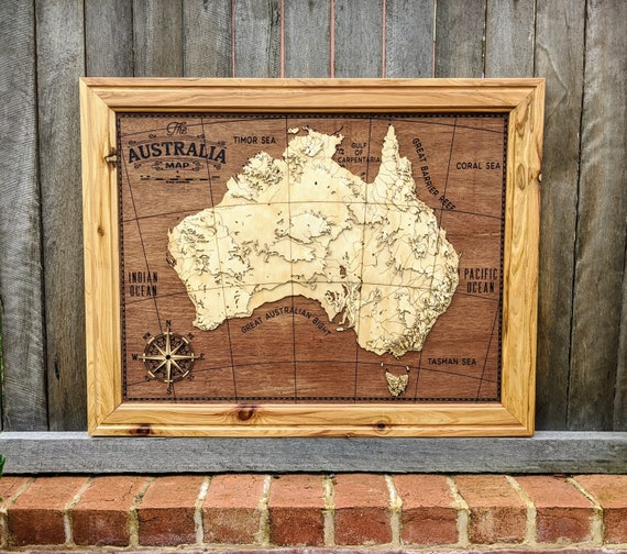 Wood Map of Australia - Etsy