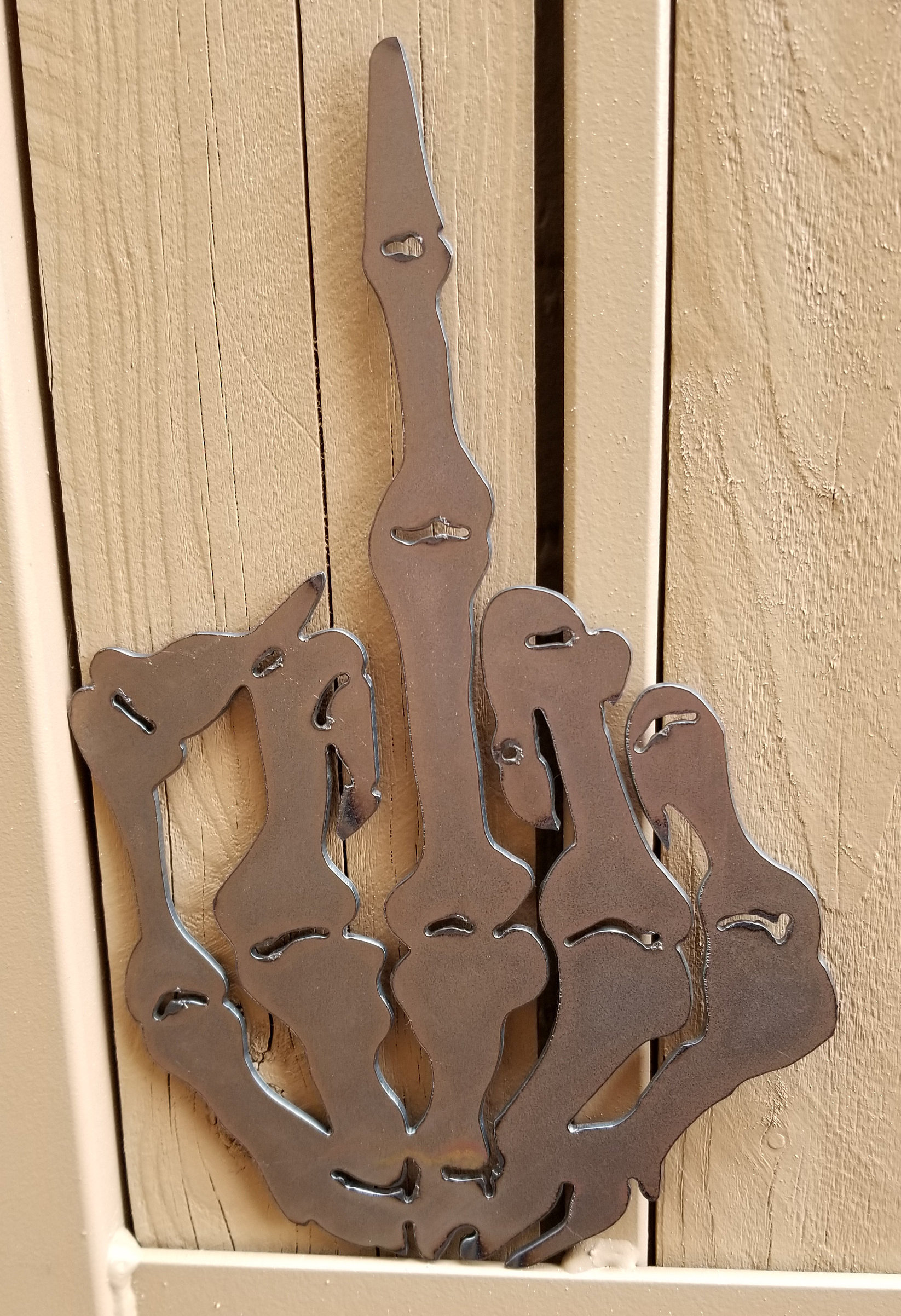 FU Skelton Hand Metal Art - Etsy