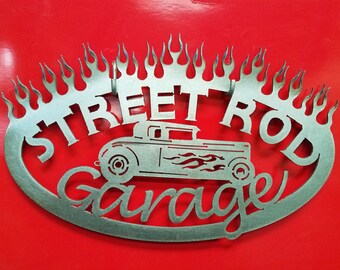 Hot Rod Coupe Metal Cut Out Sign Wall Garage Art Street Rat - Etsy