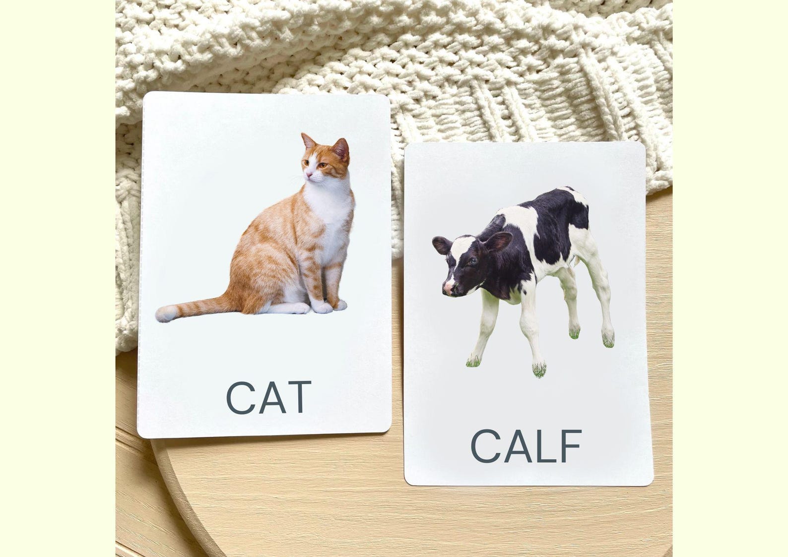 FARM ANIMALS, 24 Montessori Cards, Flash Cards Nomenclature, Flashcards ...