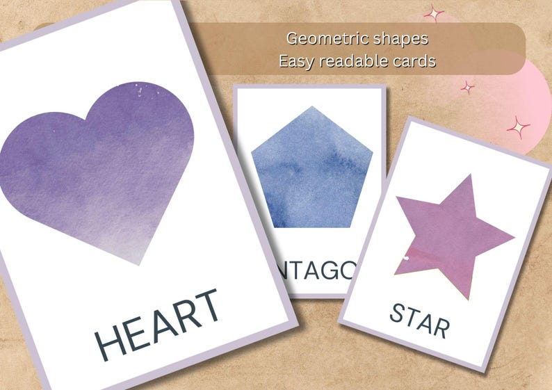 Shapes Flashcards, Geometric Shapes Flash Cards, Montessori Materials ...