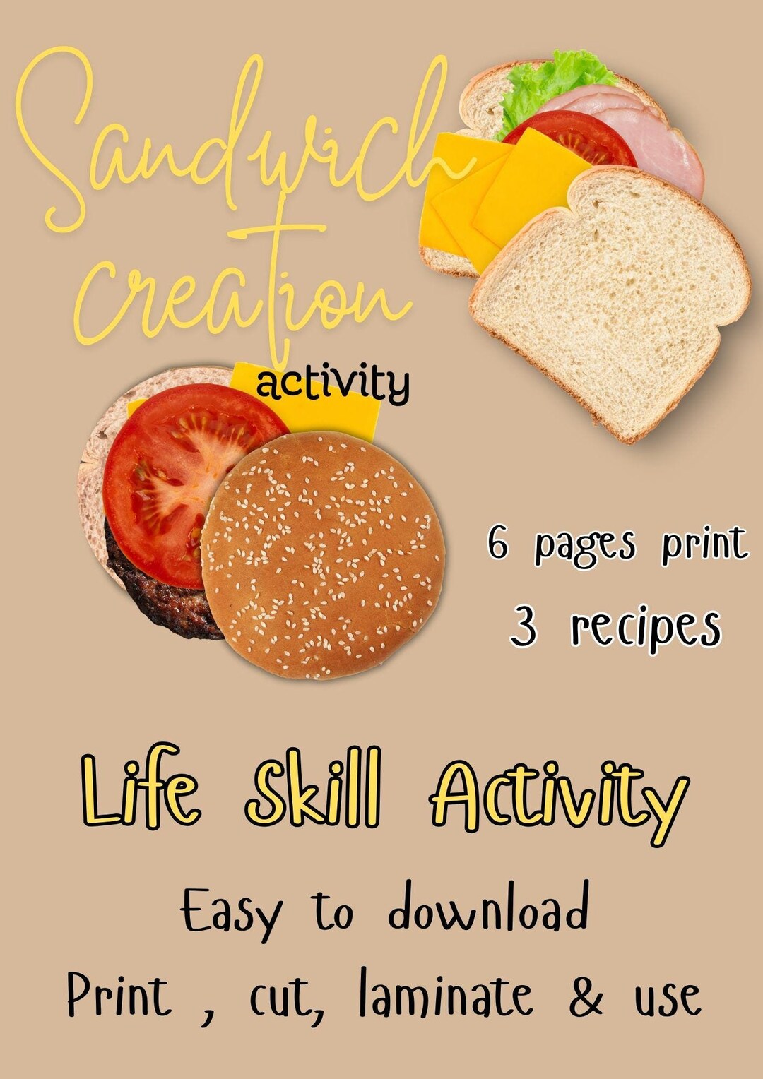 Let's Make a Sandwich!, Life Skill Activity, Toddler, Preschool ...