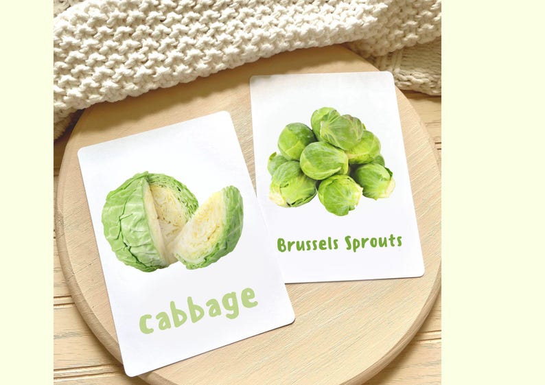 VEGETABLES (real Pictures) 24 Montessori Cards • Flash Cards ...