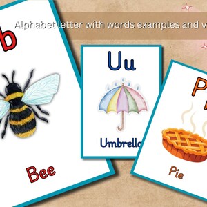 Alphabet Cards Montessori Learning Materials for Homeschool, Preschool ...