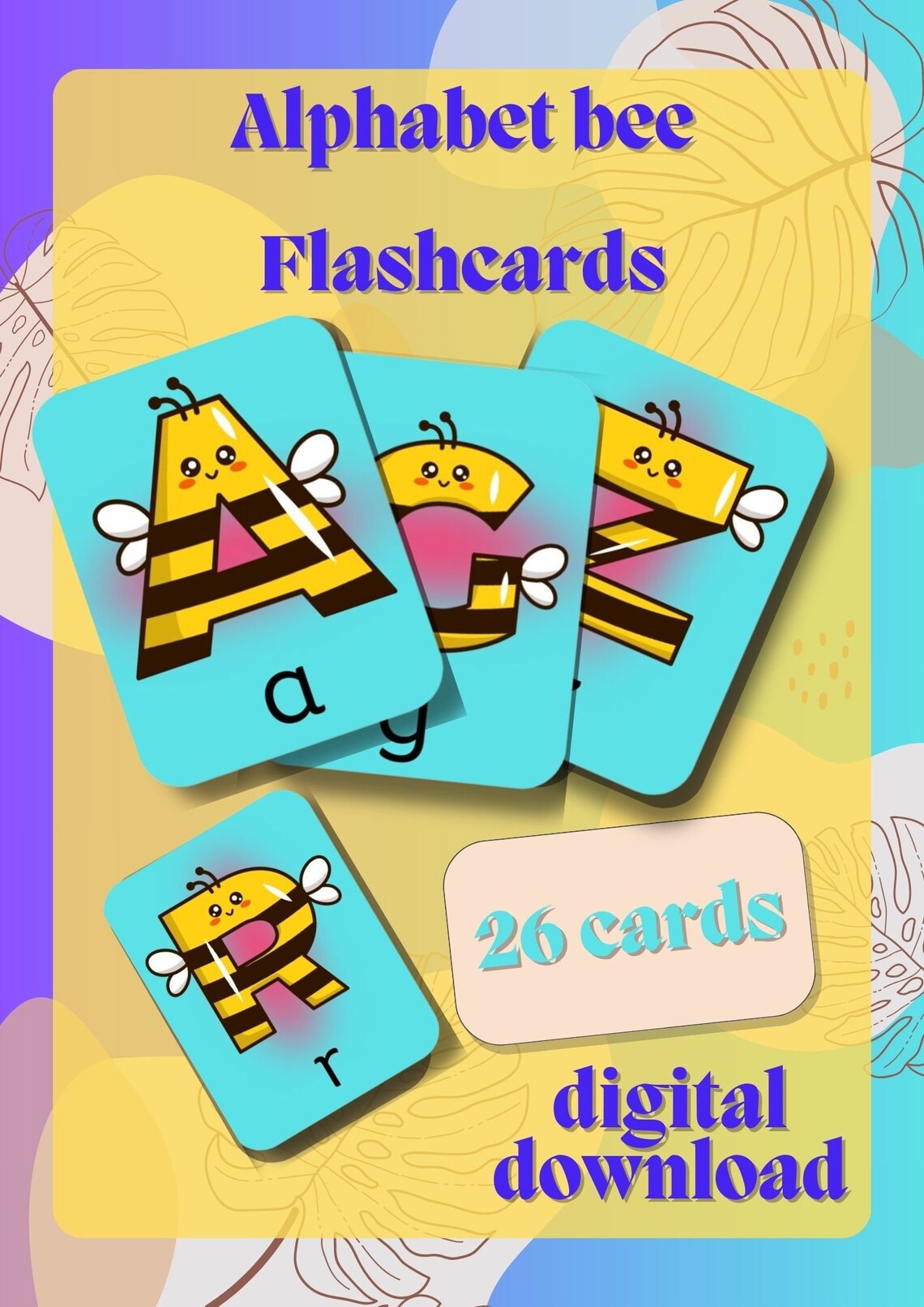 Alphabet Bee Flash Cards, Alphabet Bee Flash Cards, Adorable Alphabet ...