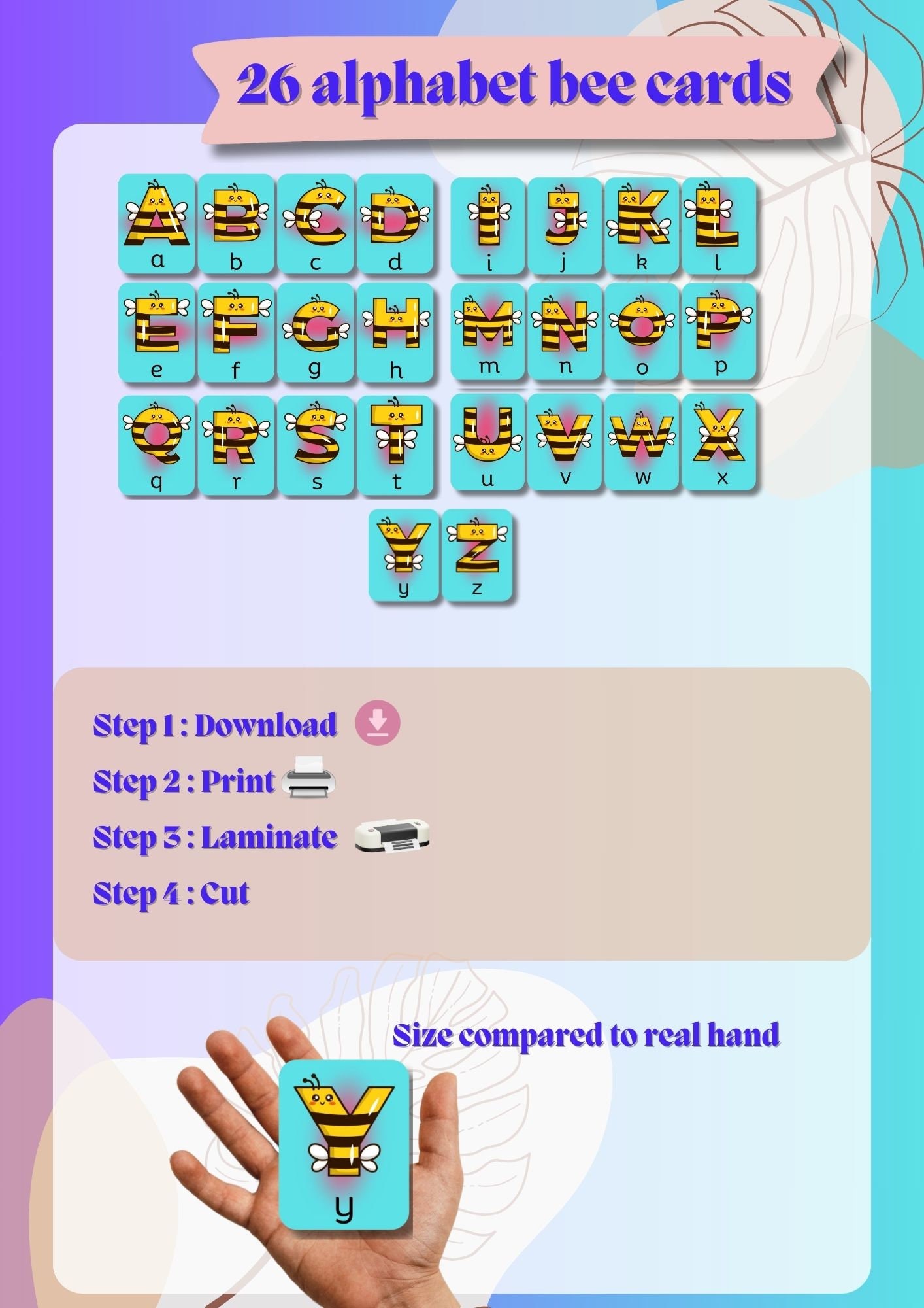 Alphabet Bee Flash Cards, Alphabet Bee Flash Cards, Adorable Alphabet ...