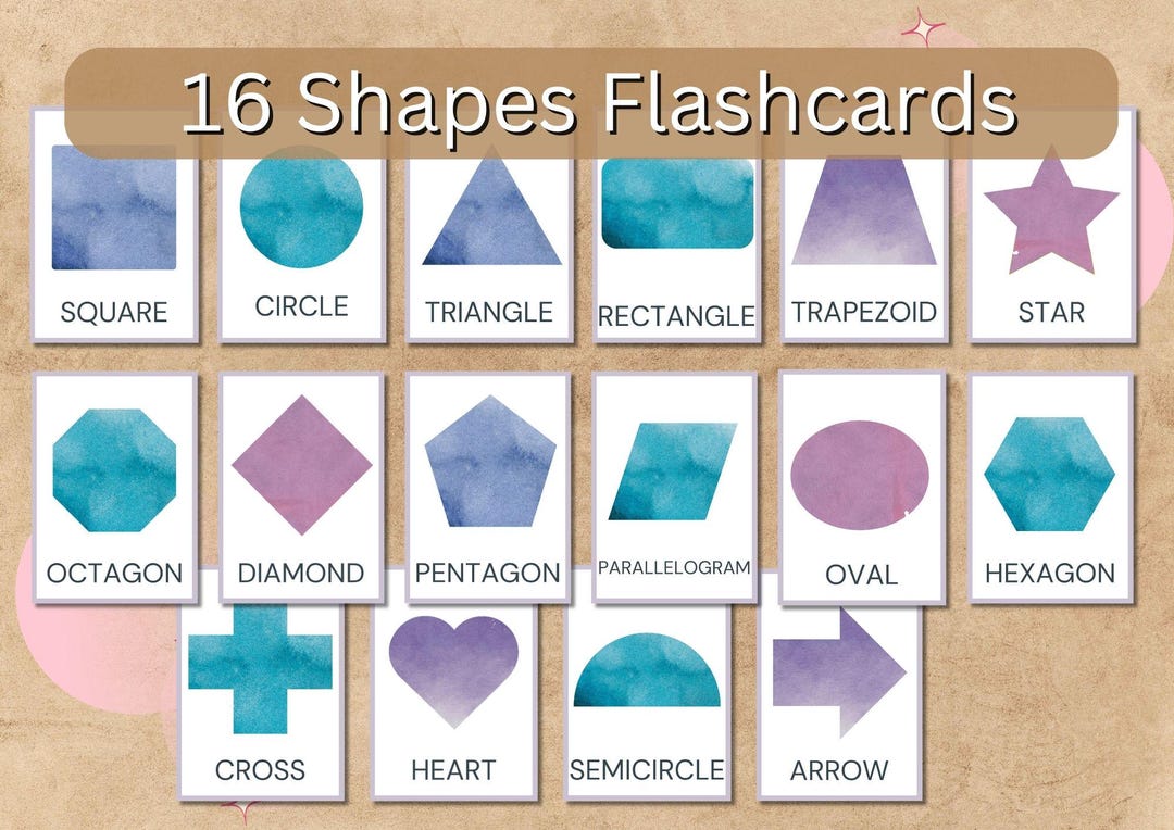 Shapes Flashcards, Geometric Shapes Flash Cards, Montessori Materials ...