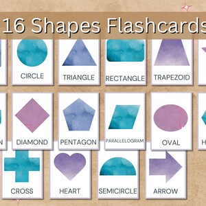 Shapes Flashcards, Geometric Shapes Flash Cards, Montessori Materials ...