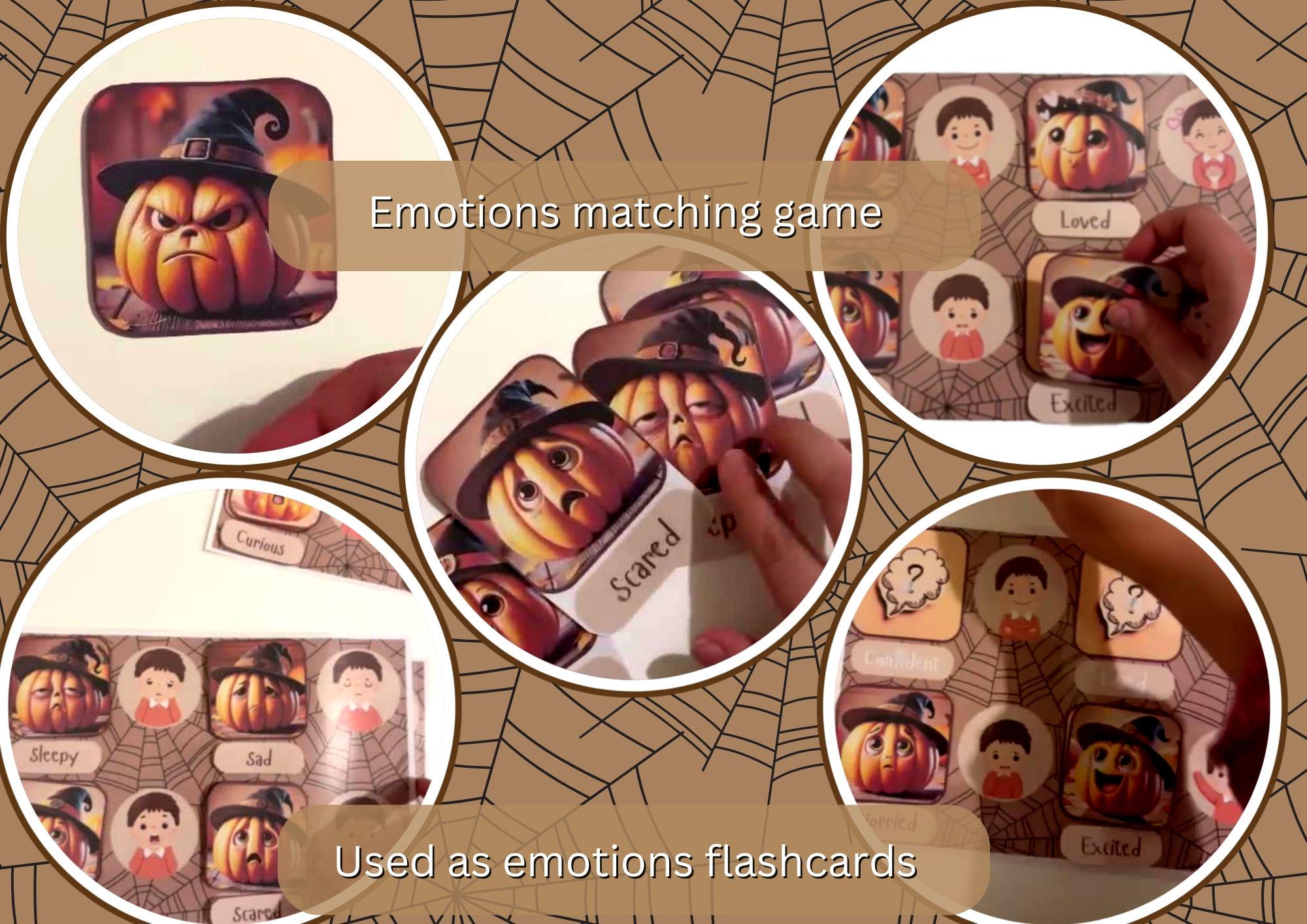 Emotions Flashcards Feelings Matching Game, Emotions Cards Toddler ...