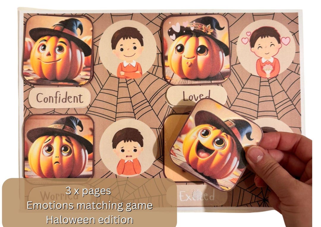 Emotions Flashcards Feelings Matching Game, Emotions Cards Toddler ...
