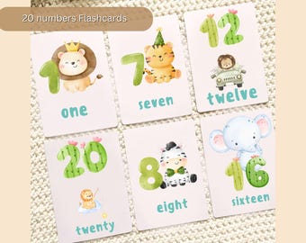 Numbers Flash Cards, Preschool Counting Flash Cards, Count and Clip ...