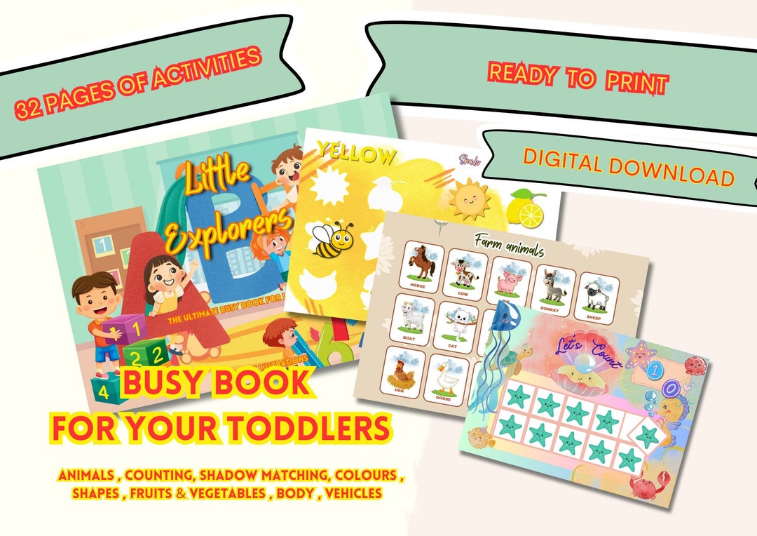 Busy Book for Toddlers , Kids Quiet Book , Busy Book Printable - Etsy